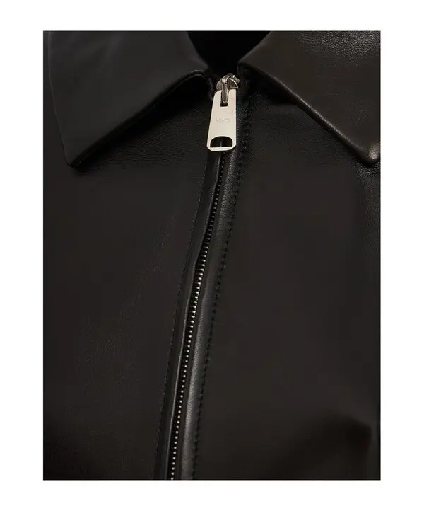 Khaite Leather Lapel Coat