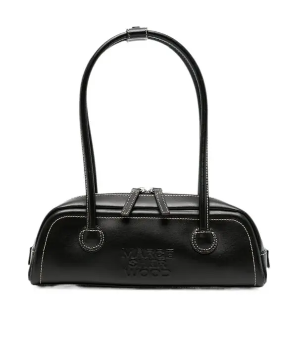MARGESHERWOOD Mini Contrast-stitch Leather Shoulder Bag - Black