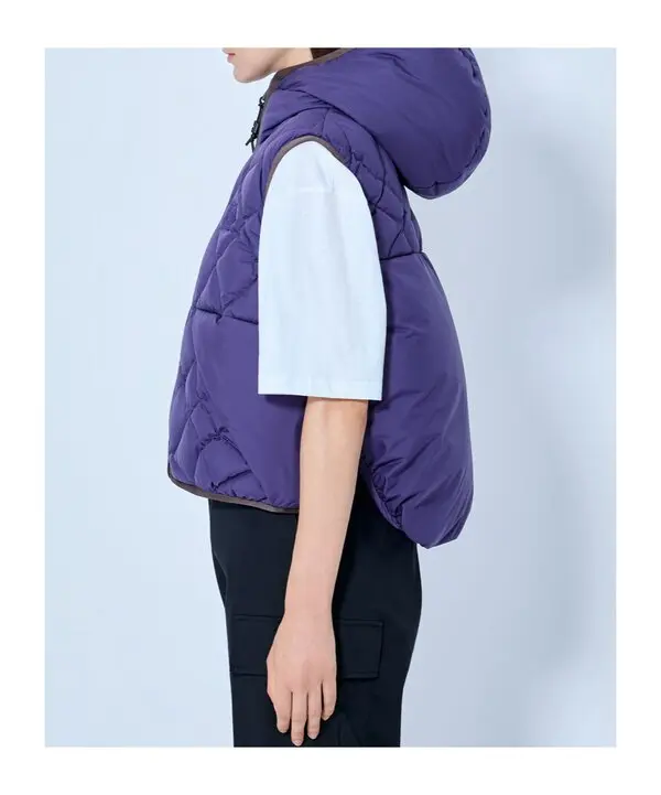 Moncler Armella Hooded Down Gilet - Purple