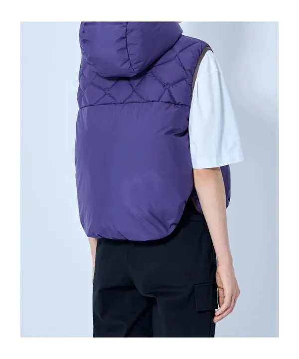 Moncler Armella Hooded Down Gilet - Purple