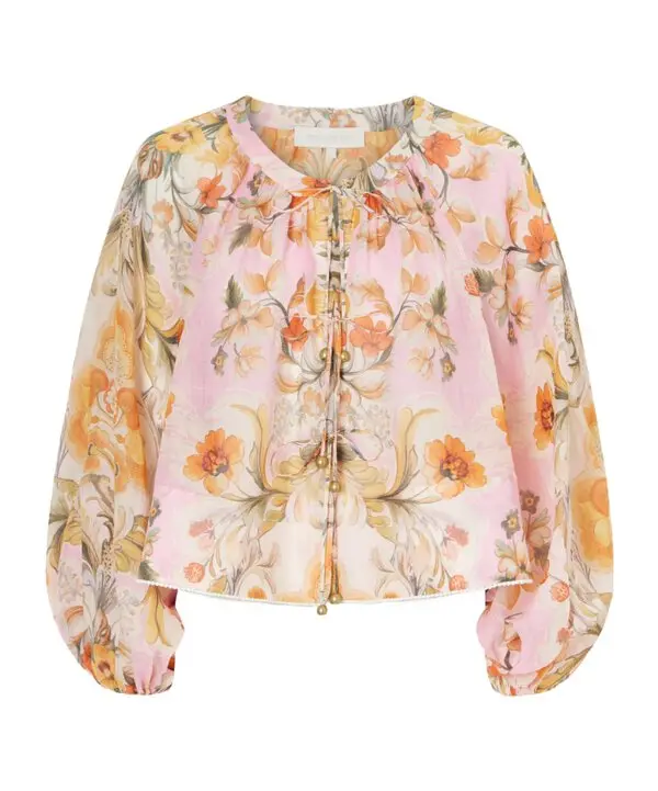 Borgo De Nor Henri Floral Print Ramie Blouse - No
