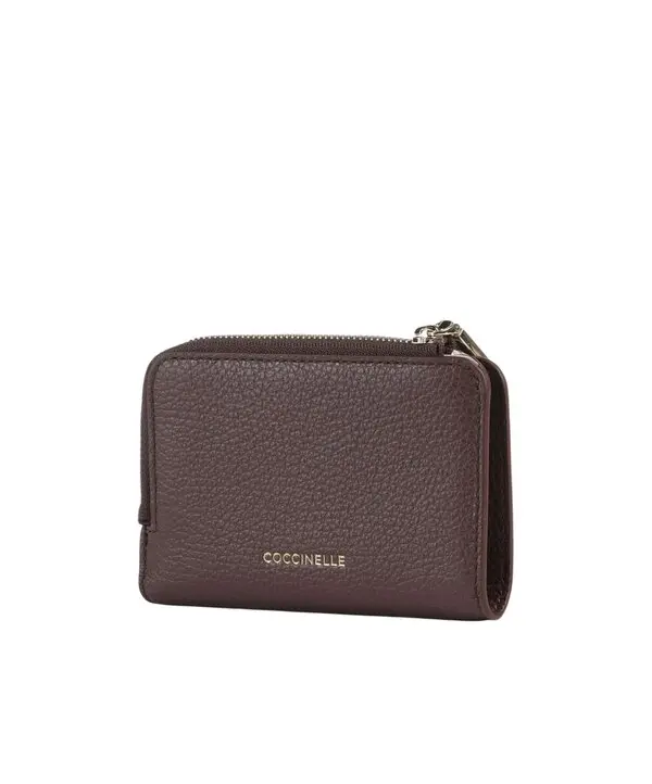 COCCINELLE Small C-me Logo-plaque Pebbled Leather Wallet