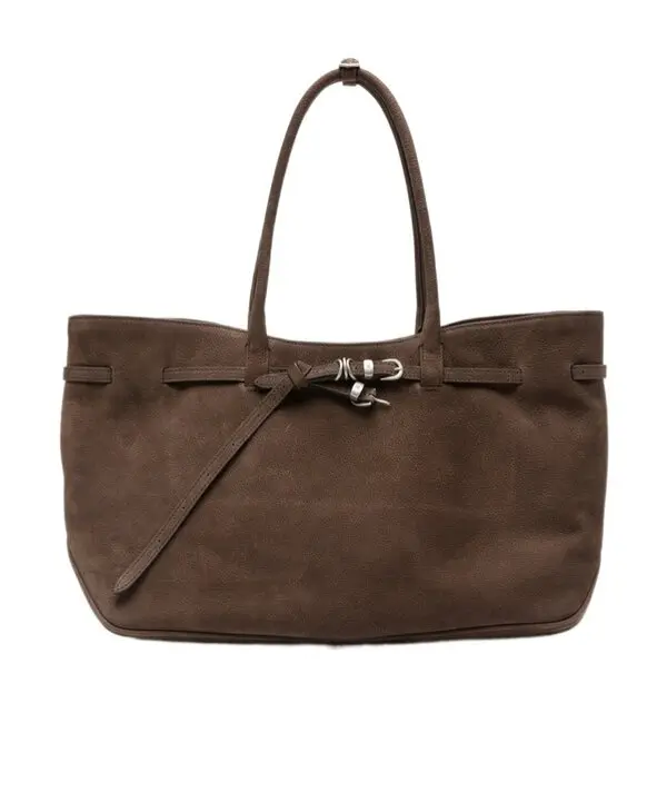 MARGESHERWOOD Buckle-detail Suede Tote Bag - Brown