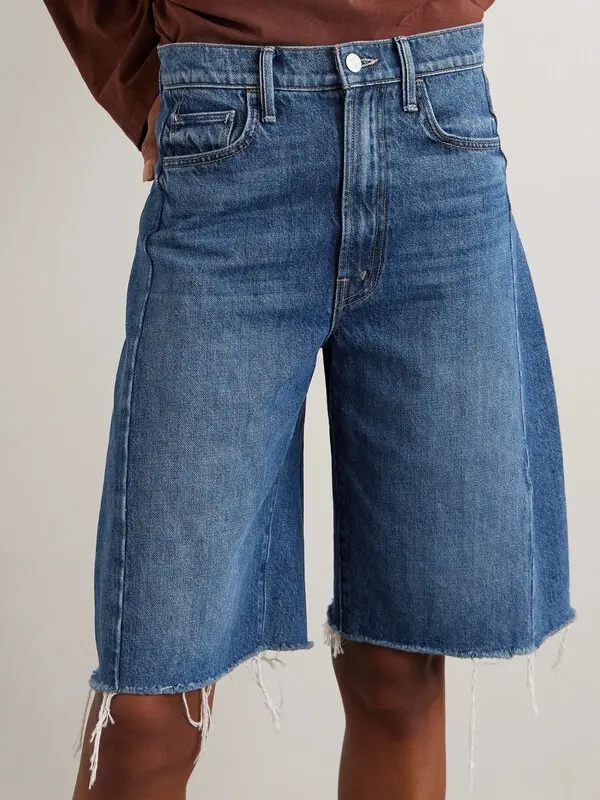 MOTHER Highwaist Denim Bermuda Shorts
