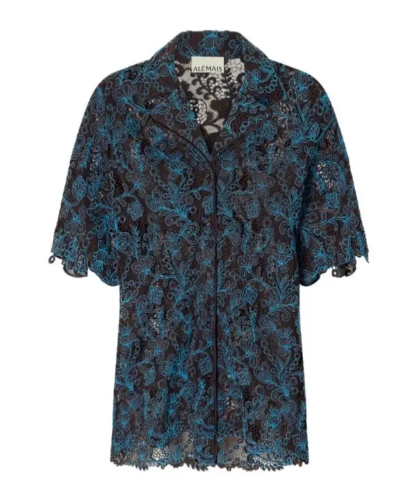 ALEMAIS Guipure Lace Shirt - Black