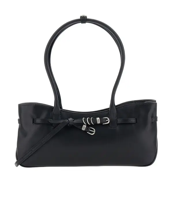 MARGESHERWOOD Grandma Used Leather Shoulder Bag - Black