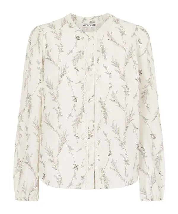 Veronica Beard Puffsleeve Blouse - White
