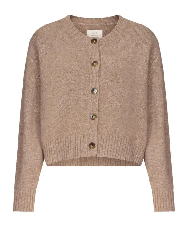 Loulou De Saison Ribbed-knit Cropped Cardigan - Brown