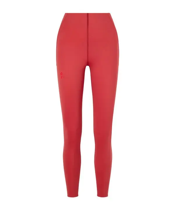 On Highwaisted Stretch Running Leggings - Red