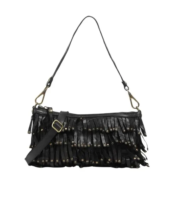 CAMPOMAGGI Tasseled Shoulder Bag - Black