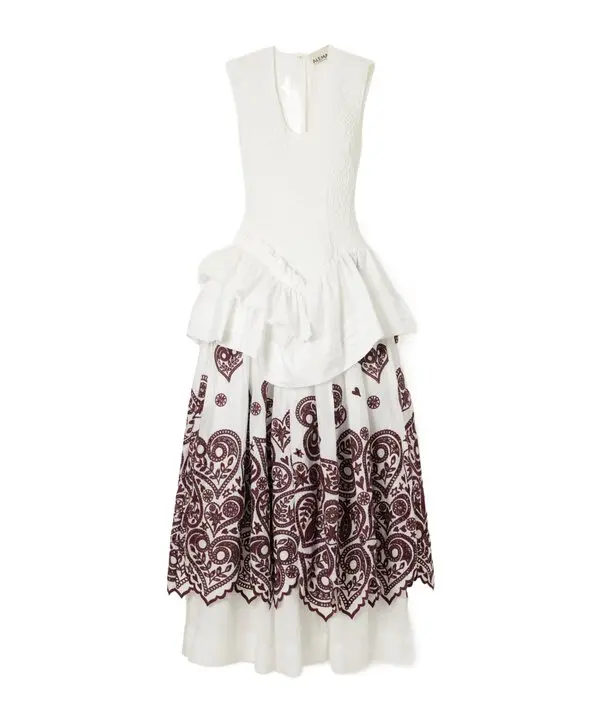 ALEMAIS Embroideredaccent Midi Skirt