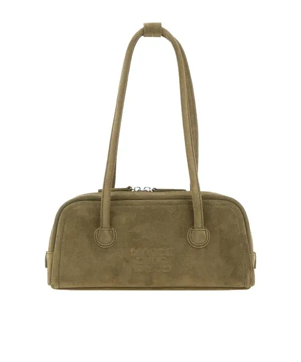 MARGESHERWOOD Soft Boston Ew Suede Shoulder Bag - Dark Olive