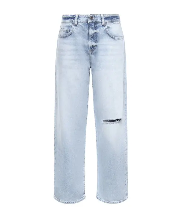 ICON DENIM LOS ANGELES Bea Distressed Wide-leg Jeans