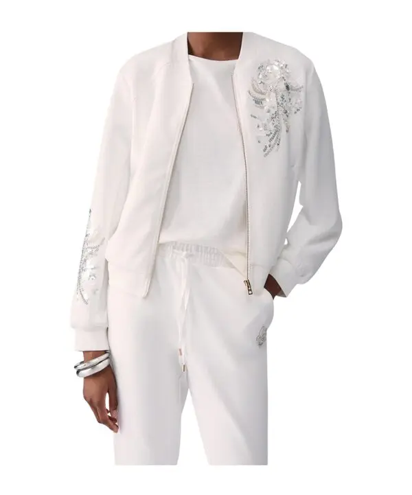 Liu Jo Zip-up Embellished Sweatshirt