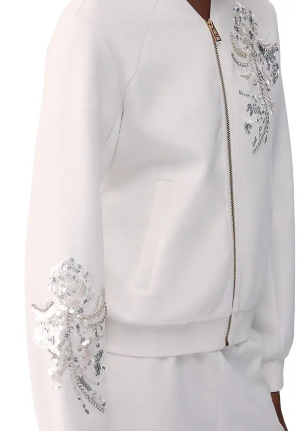 Liu Jo Zip-up Embellished Sweatshirt