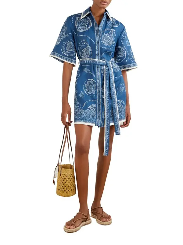 ALEMAIS Printed Linenblend Dress