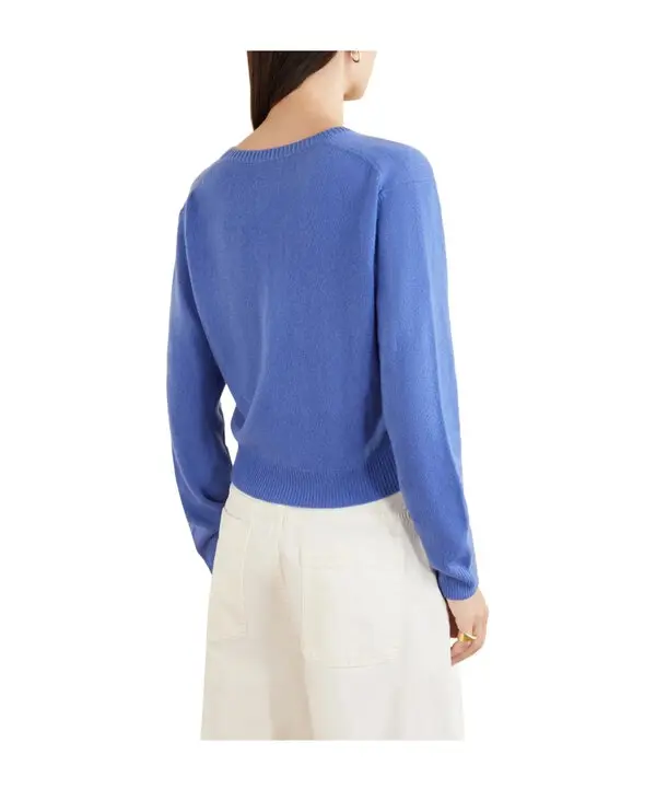 ALLUDE V-neck Fitted Knit Sweater
