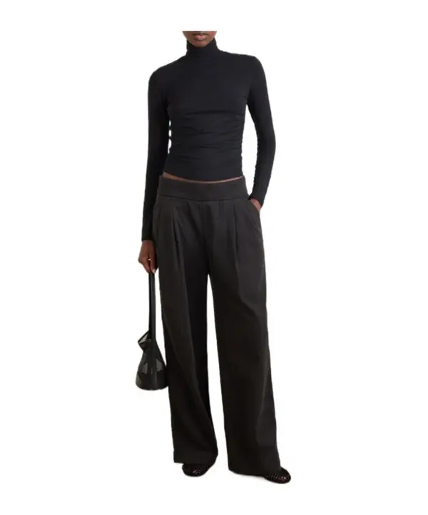 JAMES PERSE Ribbed Waist Wide Leg Pants