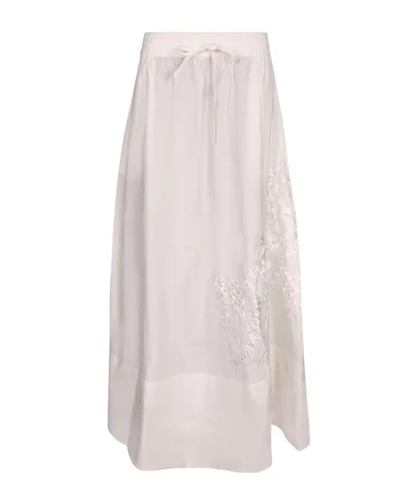 P.a.r.o.s.h Ninja Embroidery Drawstring Maxi Skirt