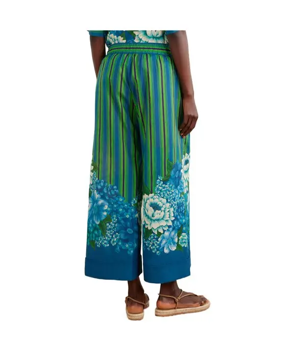 ALEMAIS Margo Floral-print Striped Trousers
