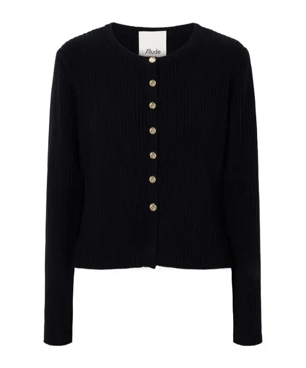 ALLUDE Singlebreasted Knit Cardigan