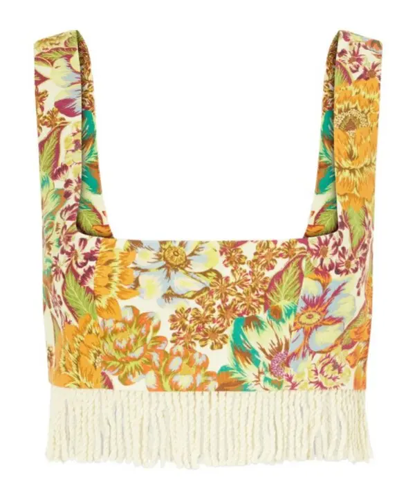 ALEMAIS Lana Floral-print Top - White