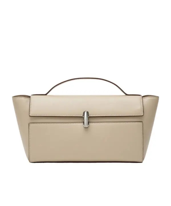 Savette Top Handle Clutch Bag - Bone Beige