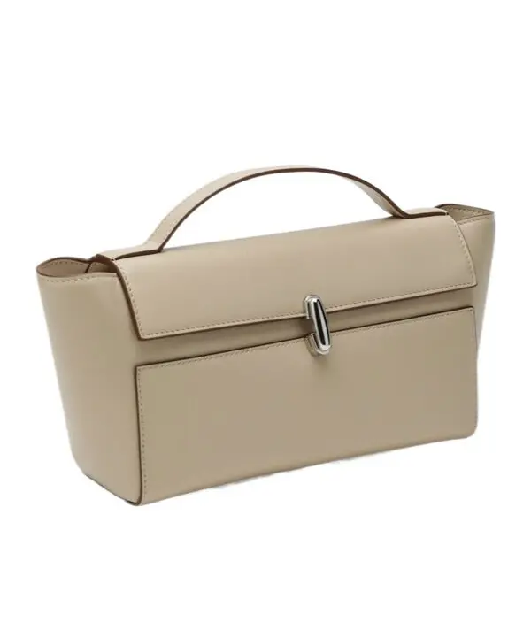 Savette Top Handle Clutch Bag - Bone Beige