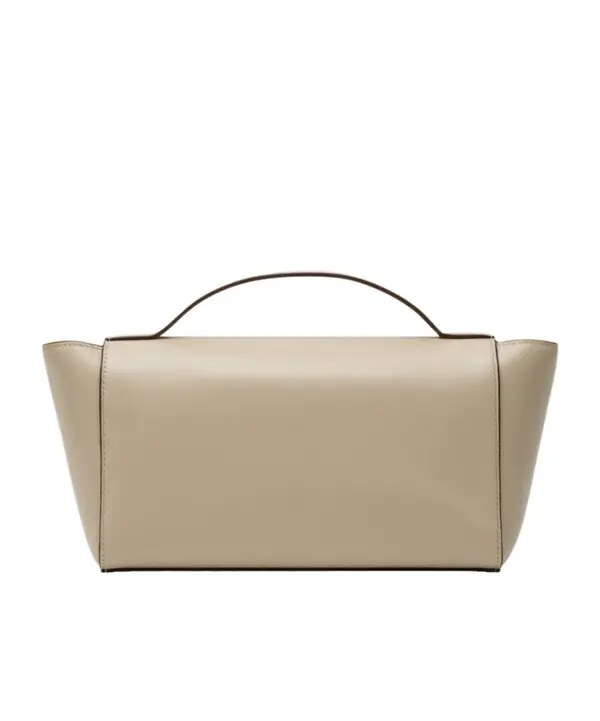 Savette Top Handle Clutch Bag - Bone Beige