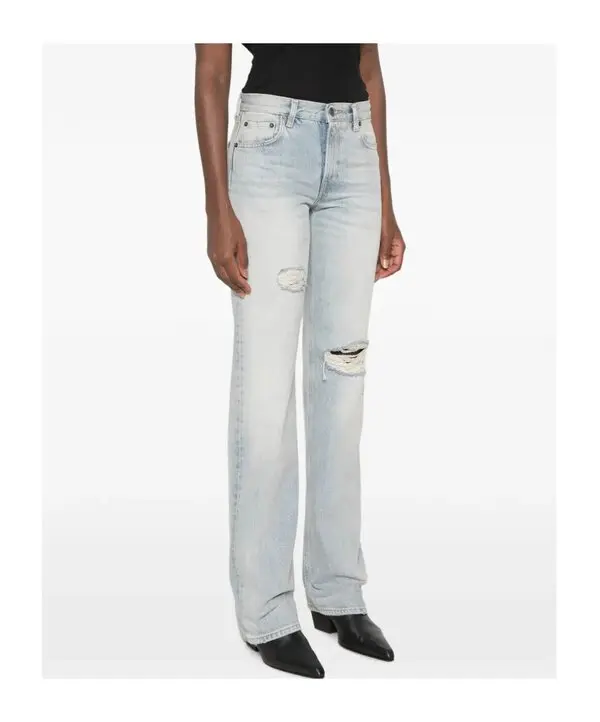 HAIKURE Distressed Straight-leg Jeans