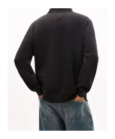 Tommy Hilfiger Flag Fleece Half-zip Jumper - Black