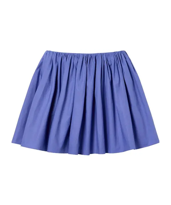 Brandon Maxwell Solidcolor Cotton Mini Skirt - Blue