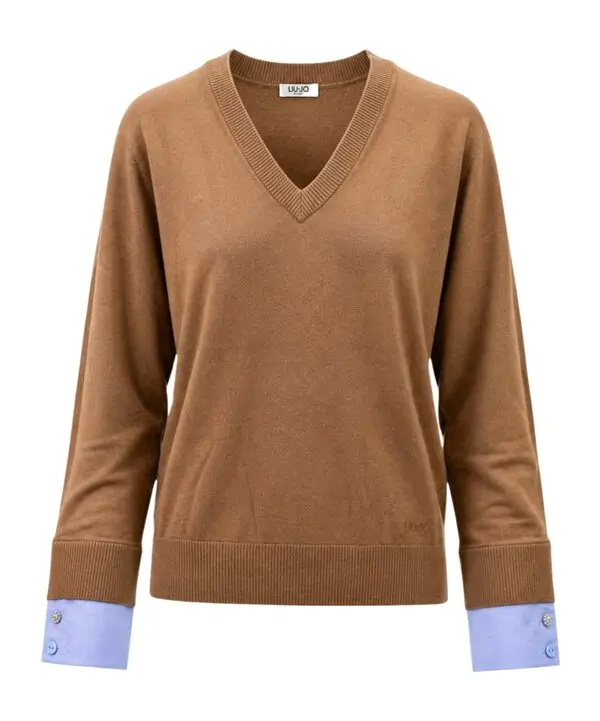 Liu Jo Ribbed V-neck Sweater
