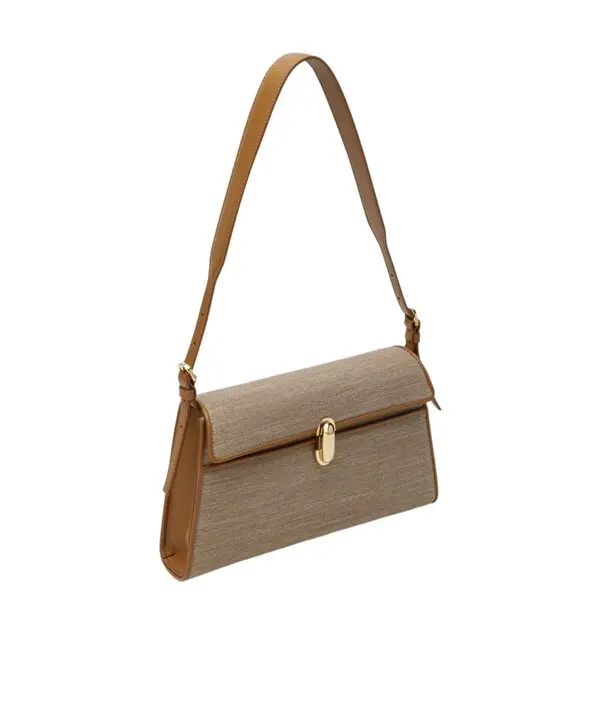 Savette Structured Shoulder Bag - Beige
