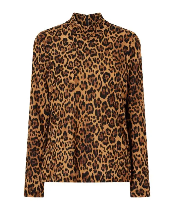 Anna Sui Animal Print Turtleneck Sweater