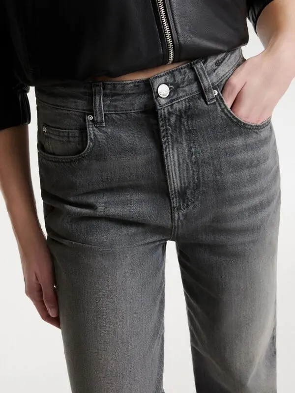 Marella Belt-loop Denim Trousers - Black