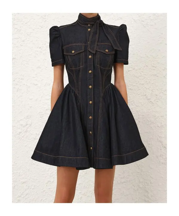 Zimmermann Denim Corset Mini Dress