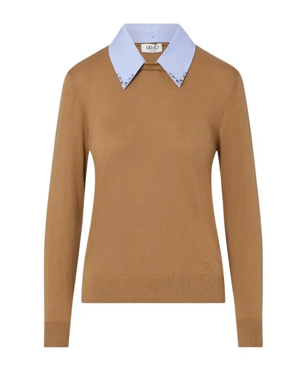 Liu Jo Sweater With Poplin Detail