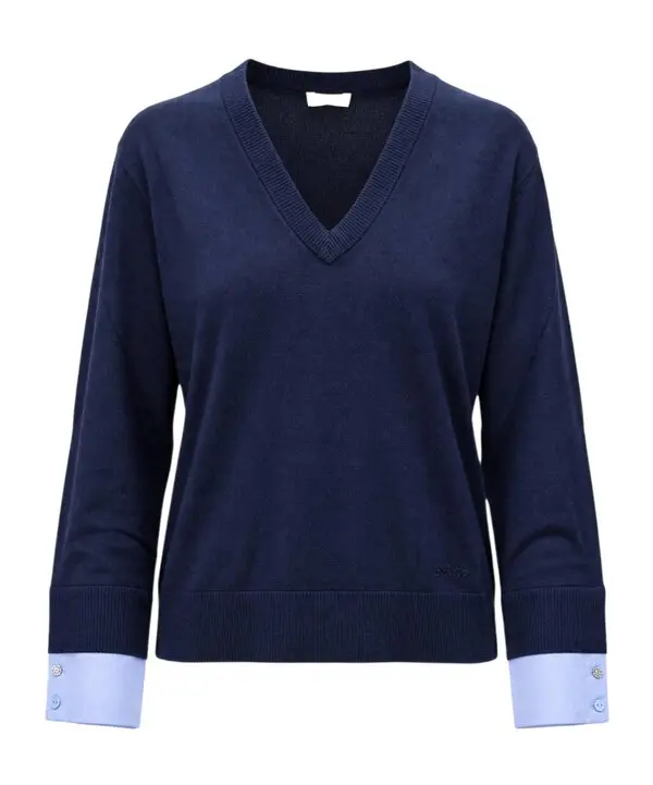 Liu Jo Ribbed V-neck Sweater