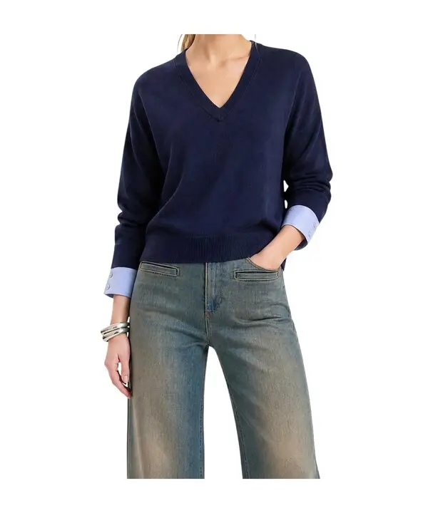 Liu Jo Ribbed V-neck Sweater