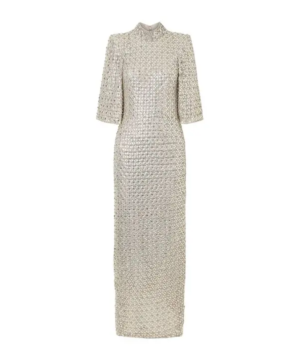 Jenny Packham Sedona Crystal-embellished Sequined Tulle Gown