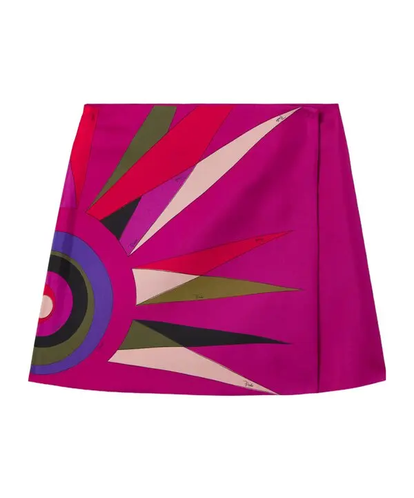 Emilio Pucci Brightcolored Graphicprint Mini Skirt