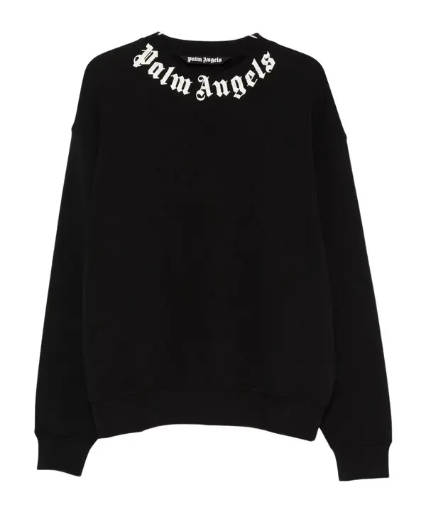Palm Angels Neck Logo Crewneck Sweatshirt