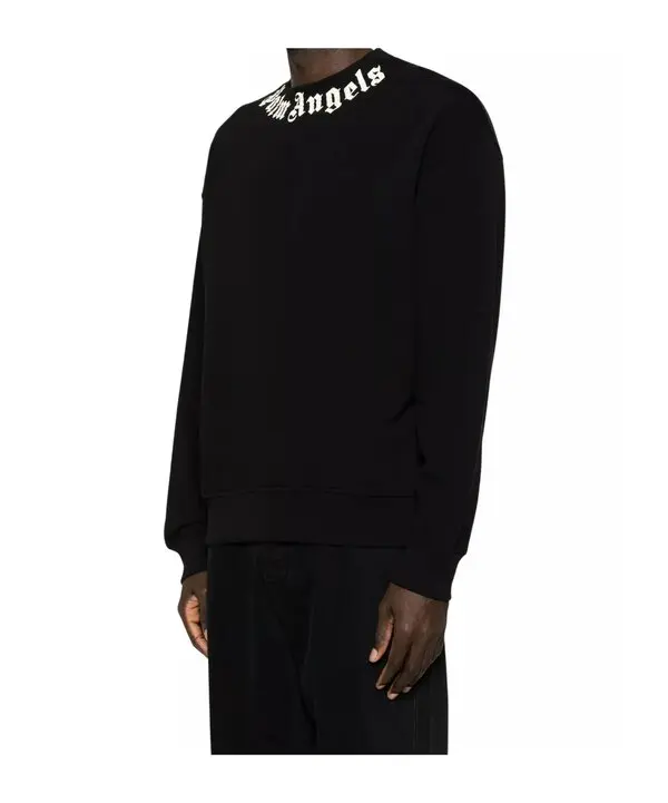 Palm Angels Neck Logo Crewneck Sweatshirt