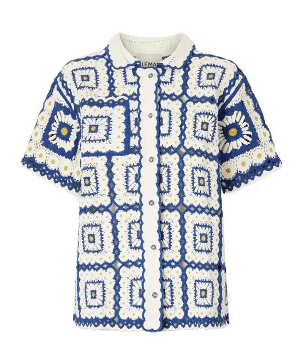 ALEMAIS Alemrais Dolly Crochet Cotton Shirt - White