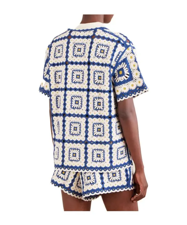 ALEMAIS Alemrais Dolly Crochet Cotton Shirt - White