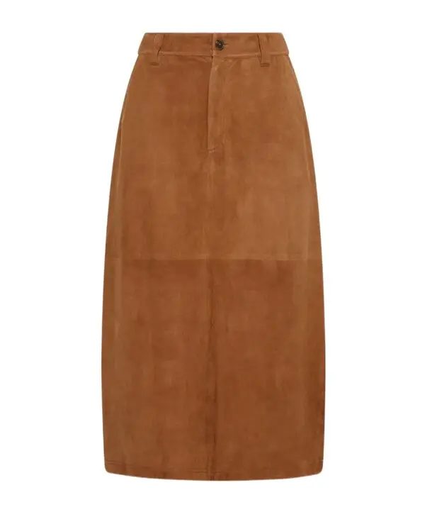 Marella Suede Pencil Skirt - Camel