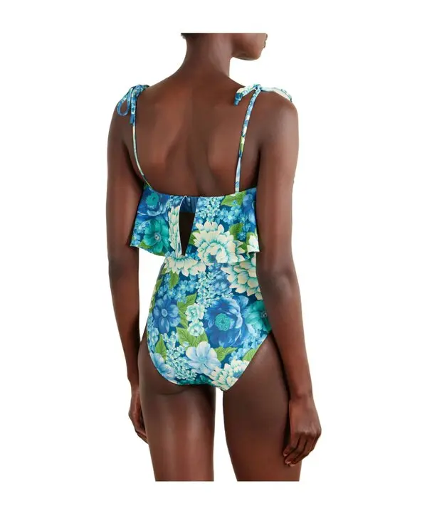 ALEMAIS Margo Ruffled Floral-print Swimsuit