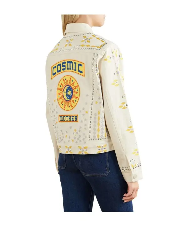 MOTHER The Bruiser Appliquéd Studded Denim Jacket