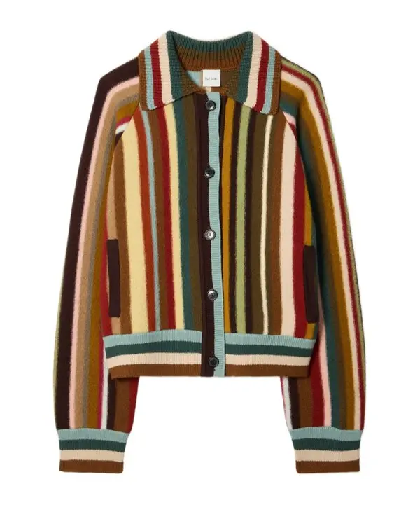 Paul Smith Merino Wool 'signature Stripe Cardigan